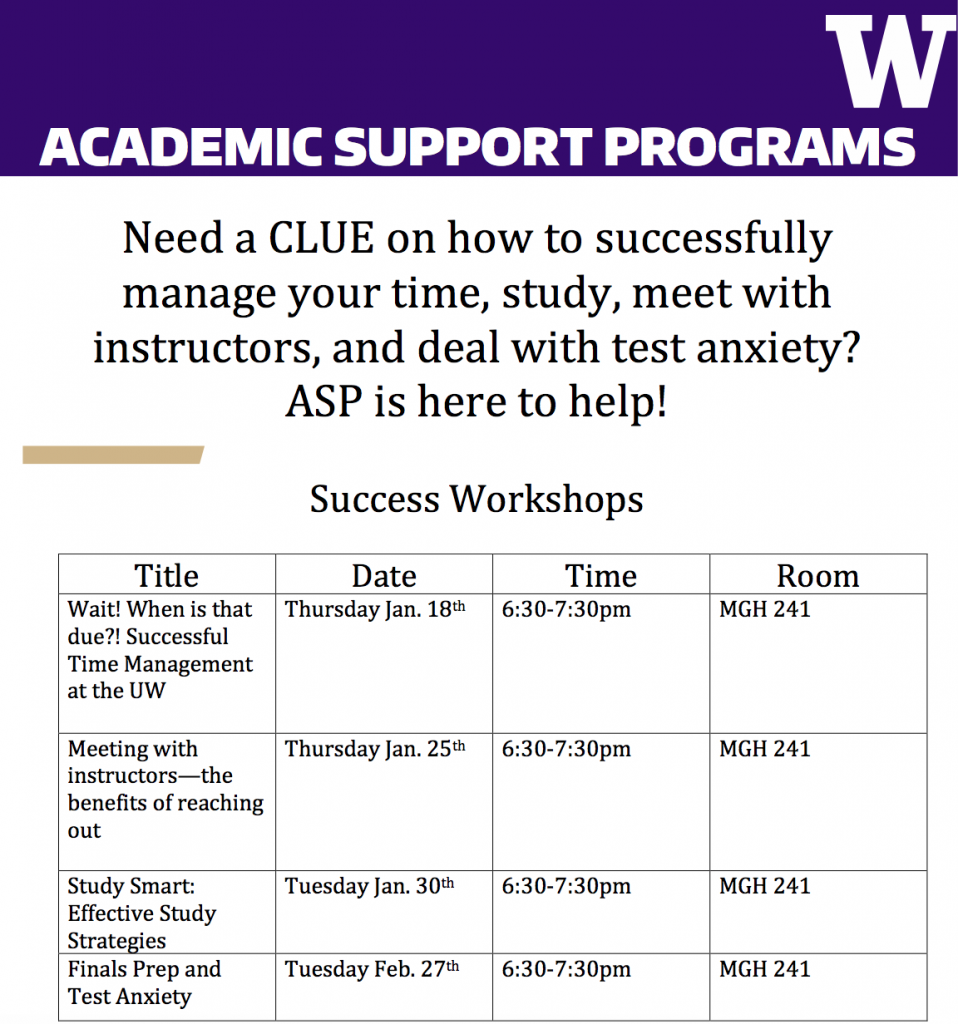 ASP is now offering Study Skills Workshops - Community, Environment ...