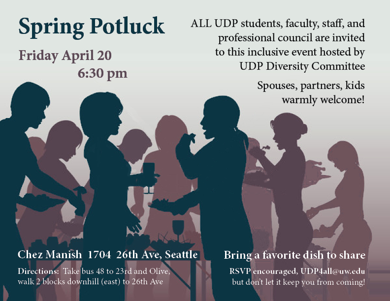 UDP Spring Potluck - April 20 - Community, Environment, & Planning